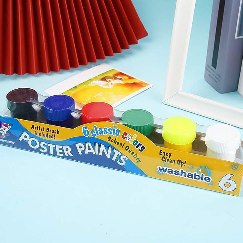 6/12 Colors Kids Safe Non Toxic Washable Poster Paints Set for School ...