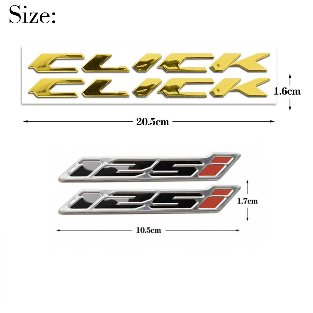 4pcs/SET 3D Honda Click 125i blk or White Soft logo Glue Emboss Letter ...