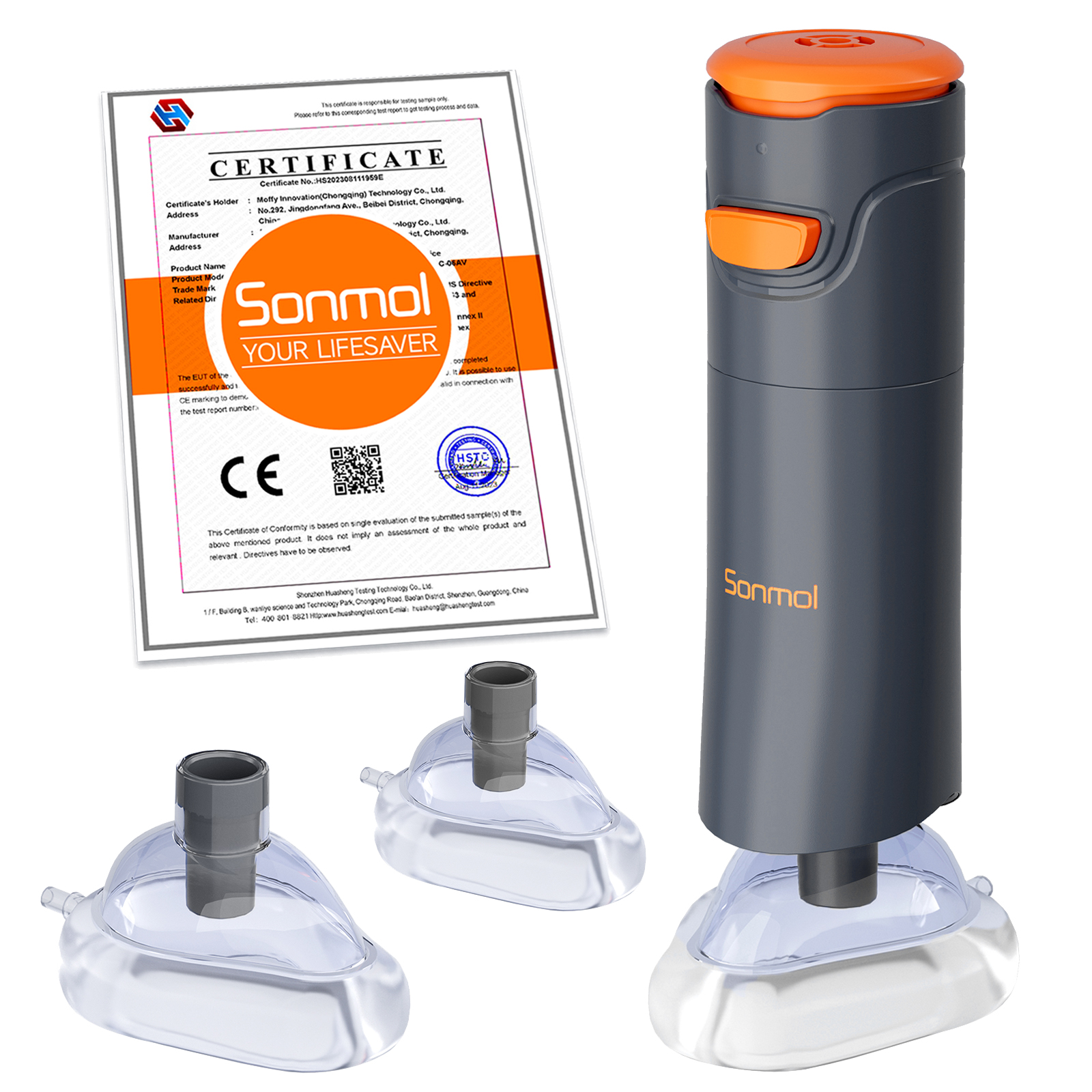 Sonmol Automatic Choking Rescue Device for Kids and Adults with 3 Masks | Portable Anti Choking ...