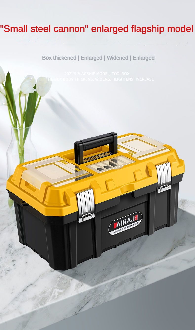 AIRAJ 13‘’-20‘’ Heavy Duty Tool Box Double Layer Plastic Tool Storage Box Tool Box Organizer ...