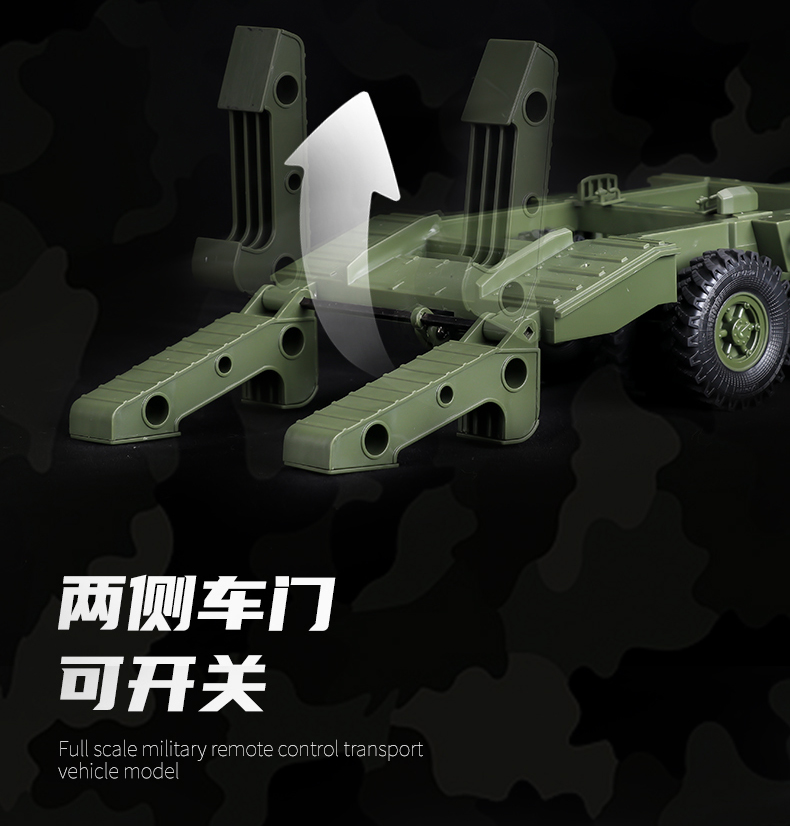 WPL B36-3 Simulation 6-Wheel Drive Military Transport Trailer Trailer ...