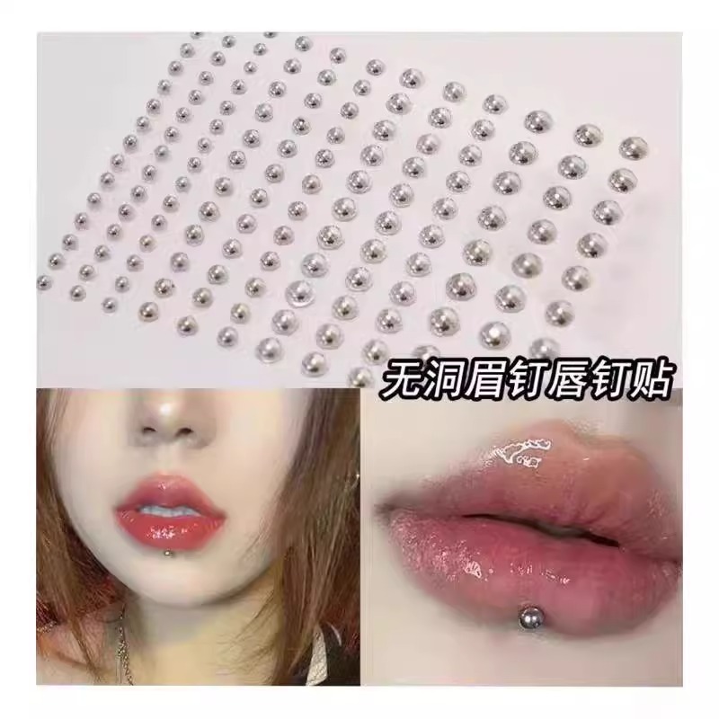 Eyebrow stud fake no holes no piercings face accessory Nose stud face ...