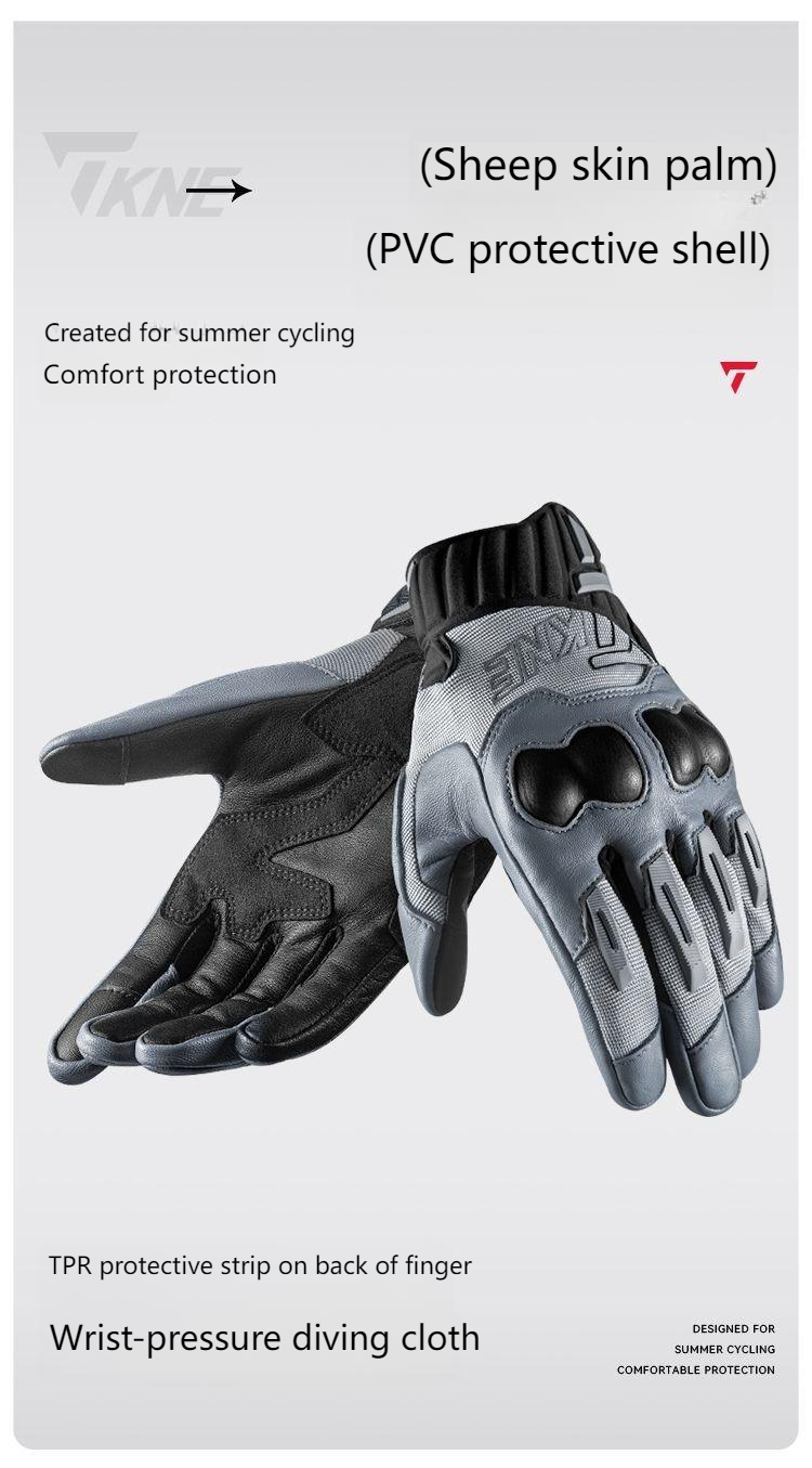 TKNE Motorcycle Riding Gloves Rider Gear Anti-drop Racing Summer Unisex ...