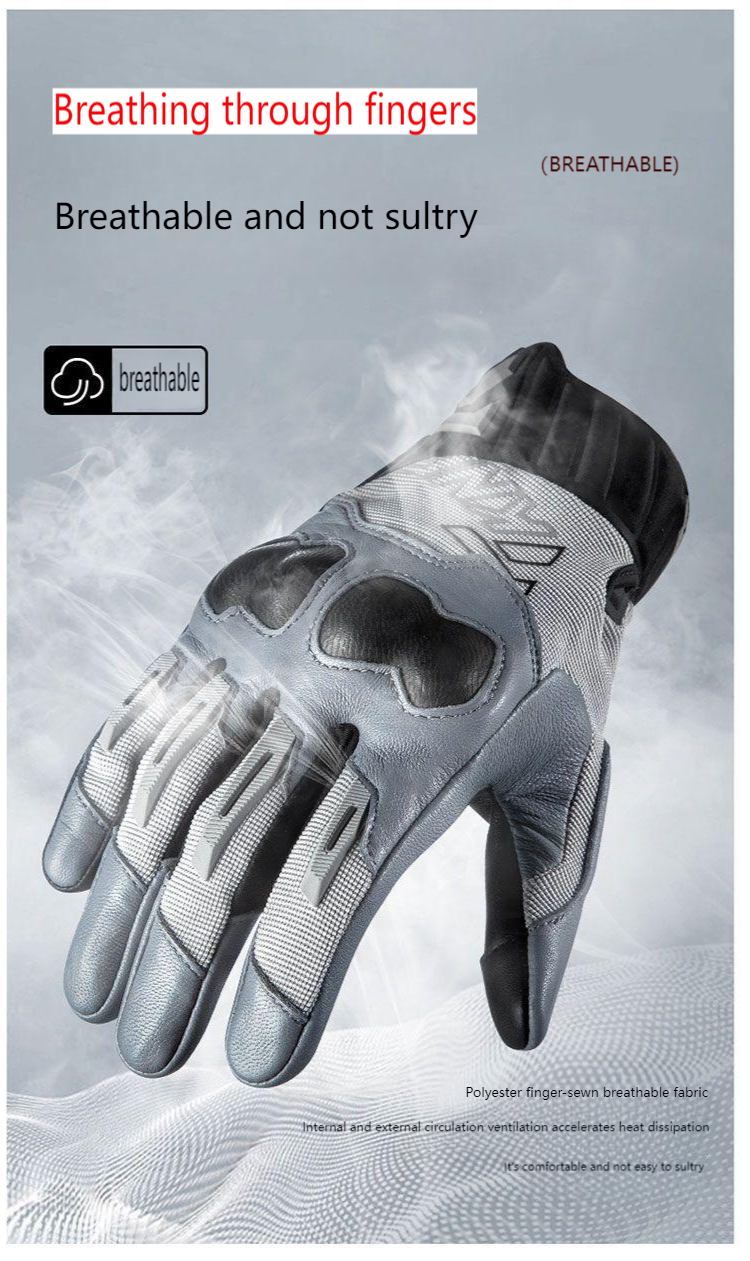 TKNE Motorcycle Riding Gloves Rider Gear Anti-drop Racing Summer Unisex ...