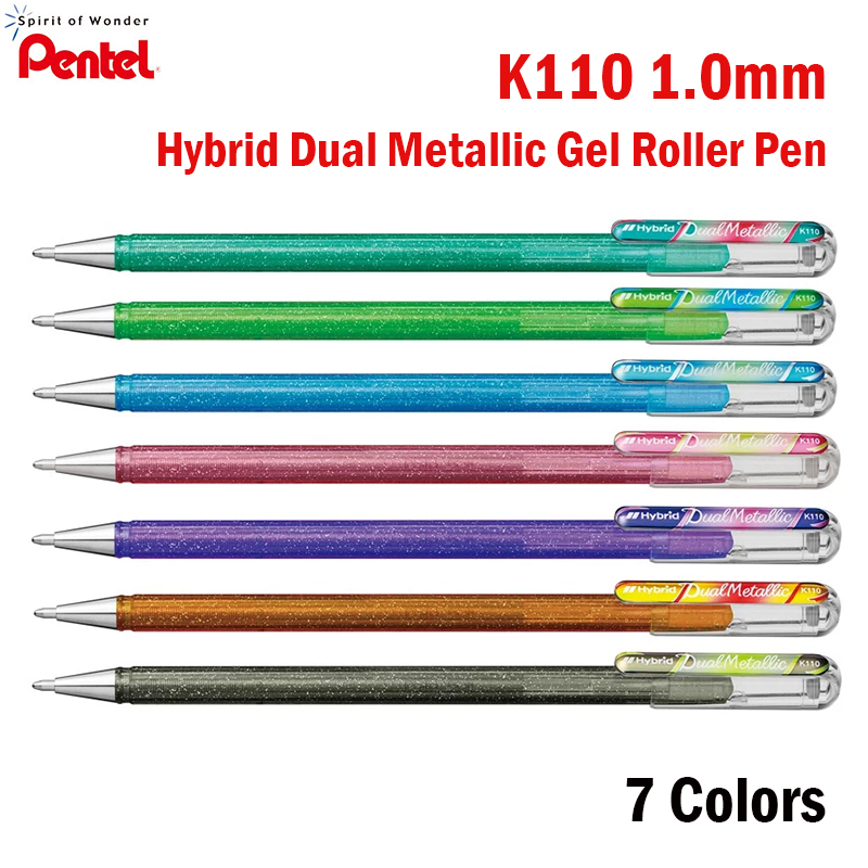7colors Japan Pentel K110 1.0mm Hybrid Dual Metallic Gel Roller Pen | Shopee Philippines