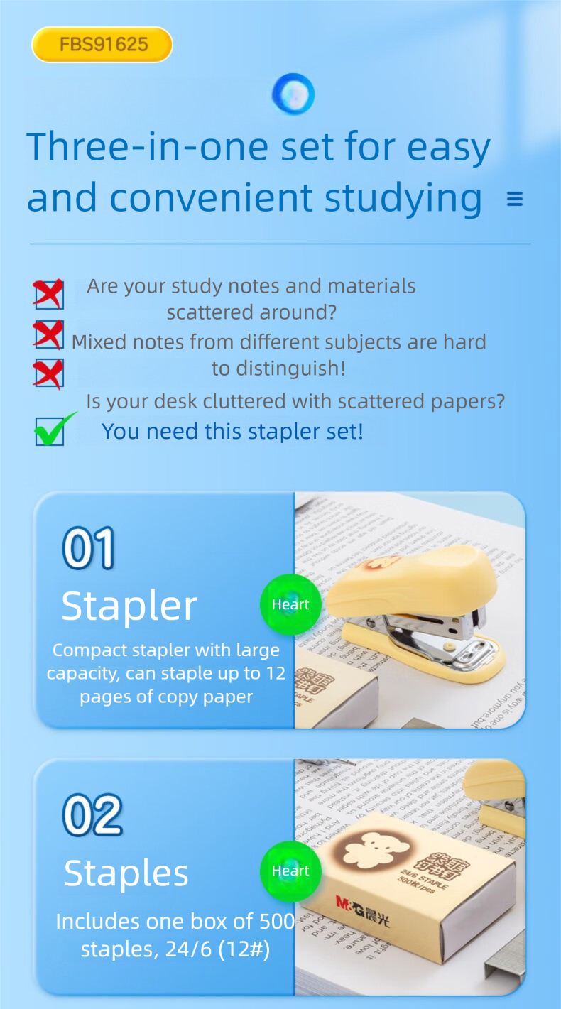 M&G Stapler Small Portable Genuine Miffy Series Student Office Mini 12 ...