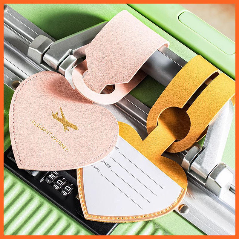 1Pc Heart-Shaped Suitcase Luggage Tag - Simple Bag Pendant & Invitation ...
