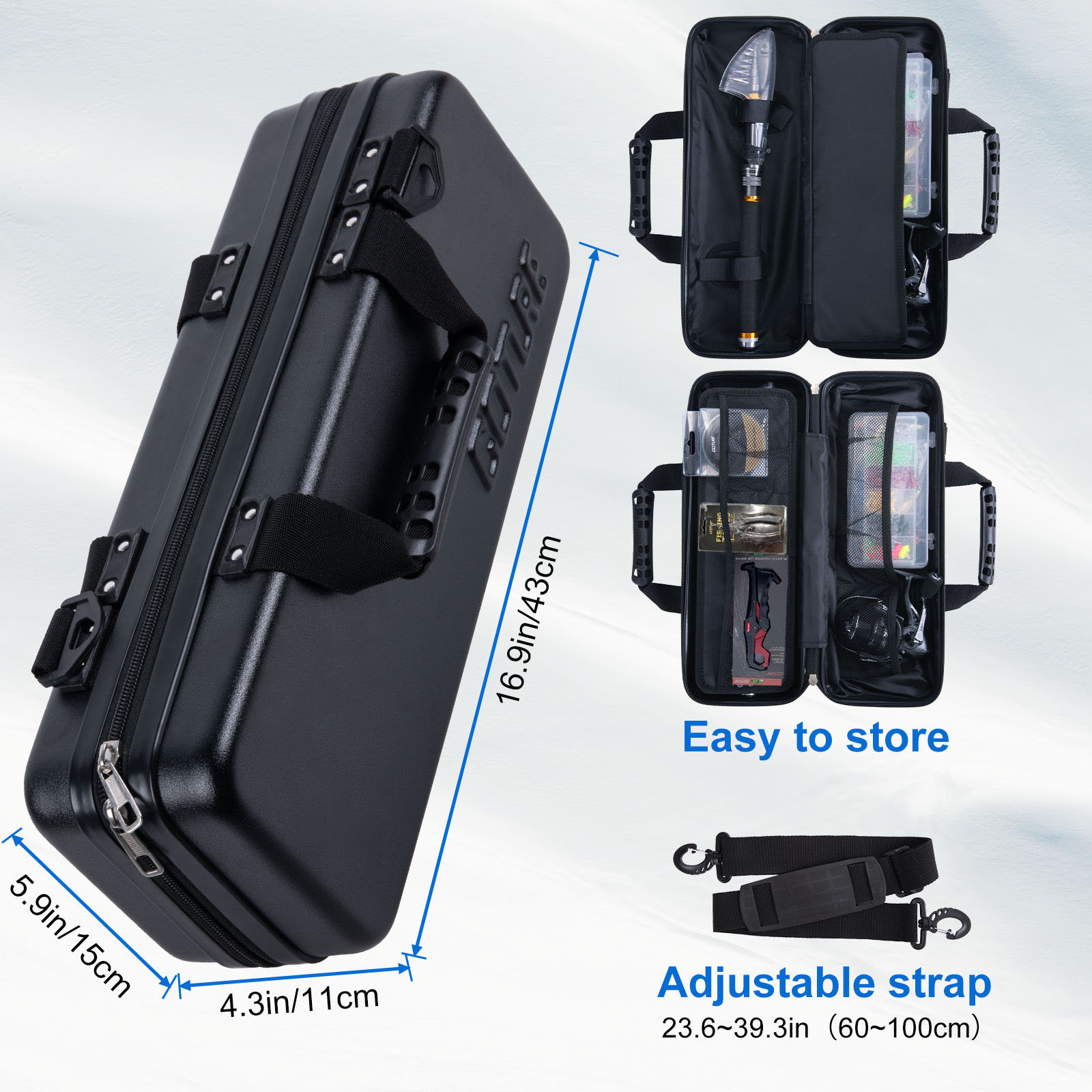 GOTURE Telesscopic Fishing Full Set Portable PC Bag Spinning Fishing ...