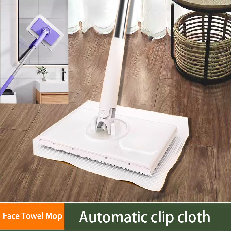 Face Towel Mop 360 Rotating Mini Lazy Clip Cloth Flat Mop Disposable ...