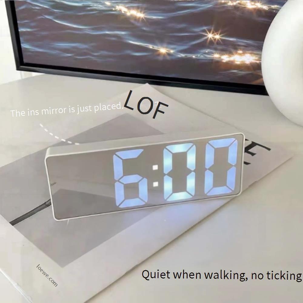 LED Digital Alarm Clock Sound Control Large Screen with Temperature ...
