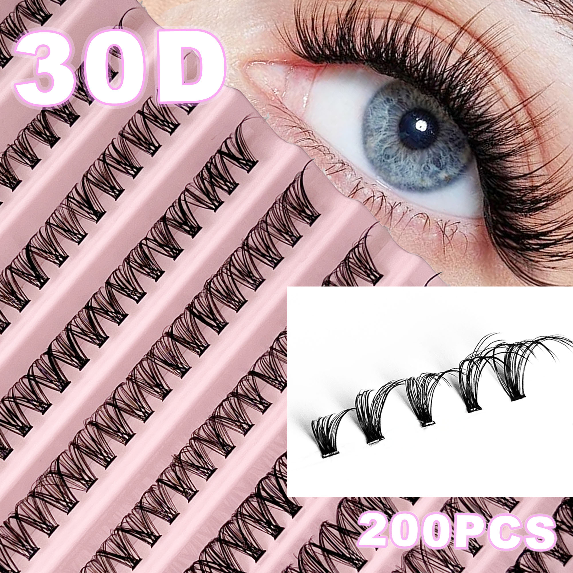 200 Clusters 30D Single Diy Eyelashes - Soft And Natural, Reusable ...