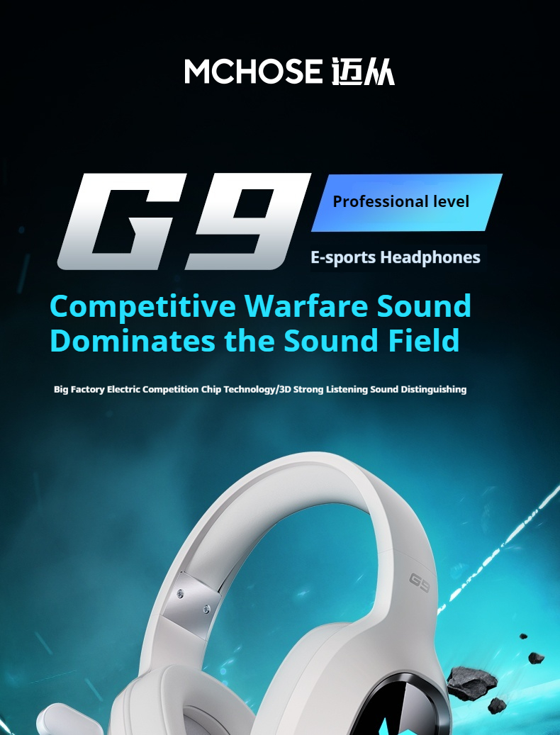 MCHOSE G9 Pro Esports Gaming Headset 3-mode Wireless Bluetooth Noise ...