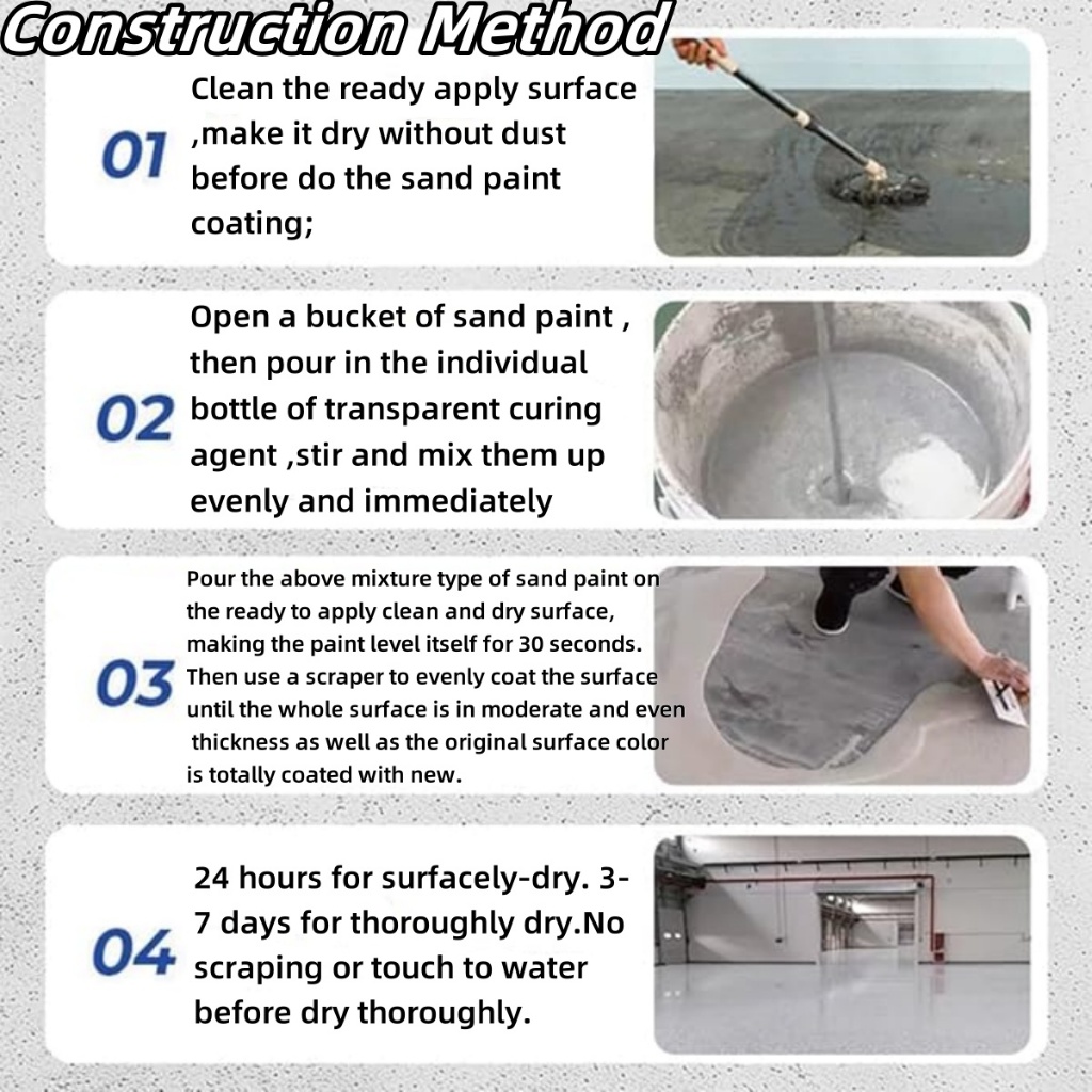 【Durable For 50 Years】Epoxy Floor Paint Wear-Resistant 1kg with Brush ...