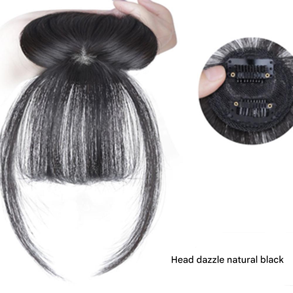 3D Women's Top Hair Fake Fringe Seamless Clip-On Hair Extensions Full ...