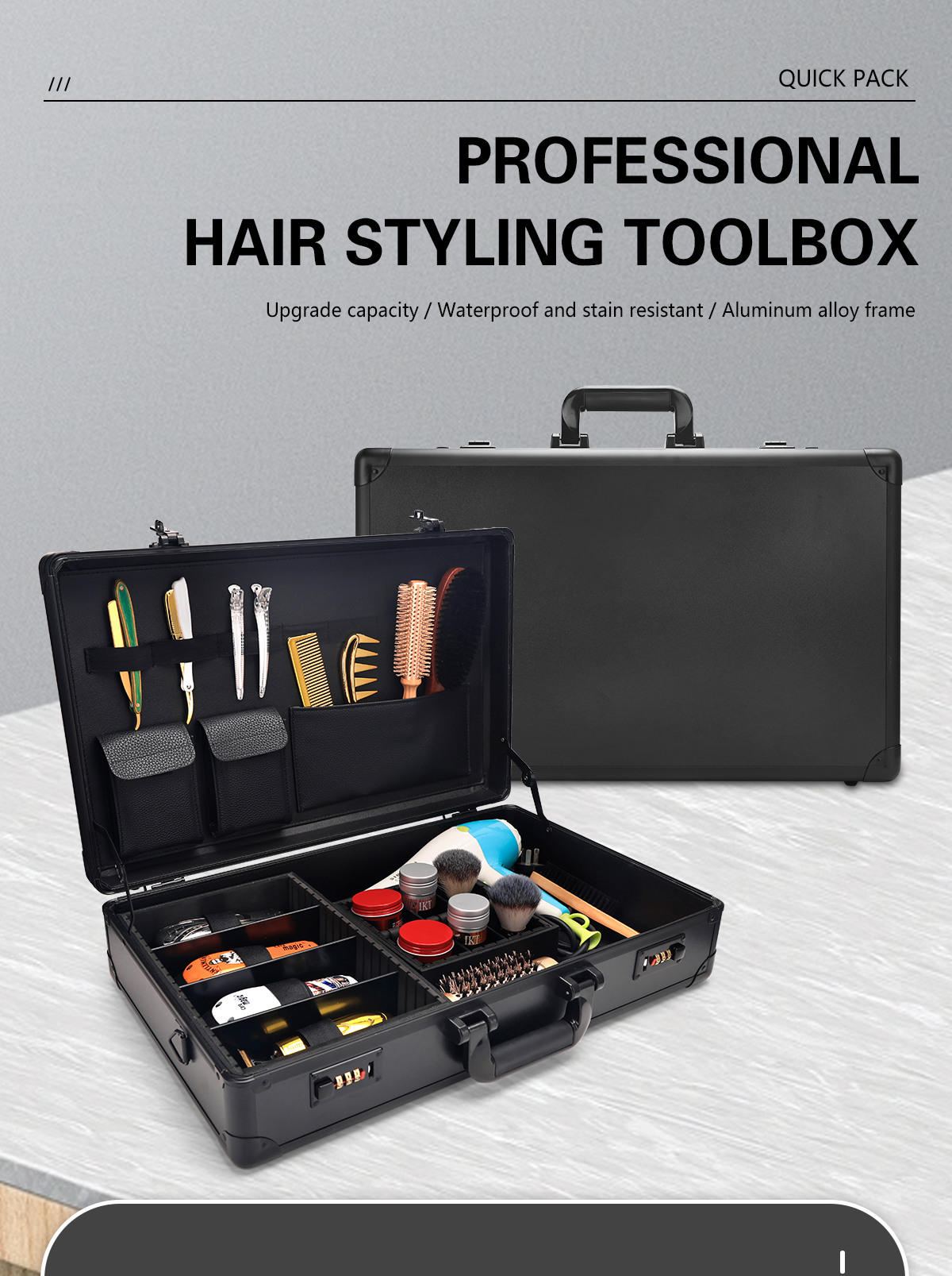 Hairdressing Tool Storage Box Scissor Tool Carrying Case Beauty Artist ...