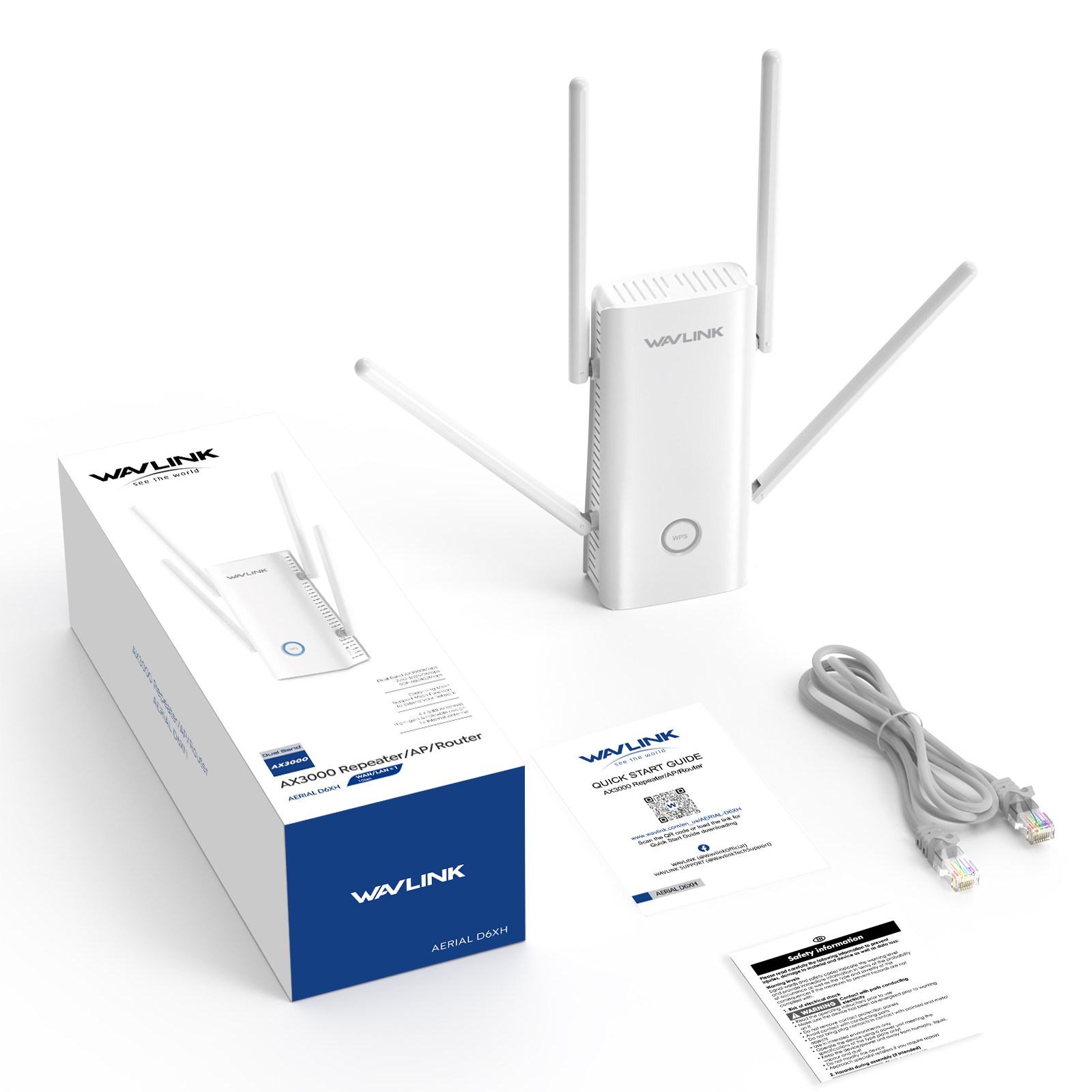 Wavlink Wifi 6 AX3000M Dual Band 2.4g 5g Repeater Support Router AP ...