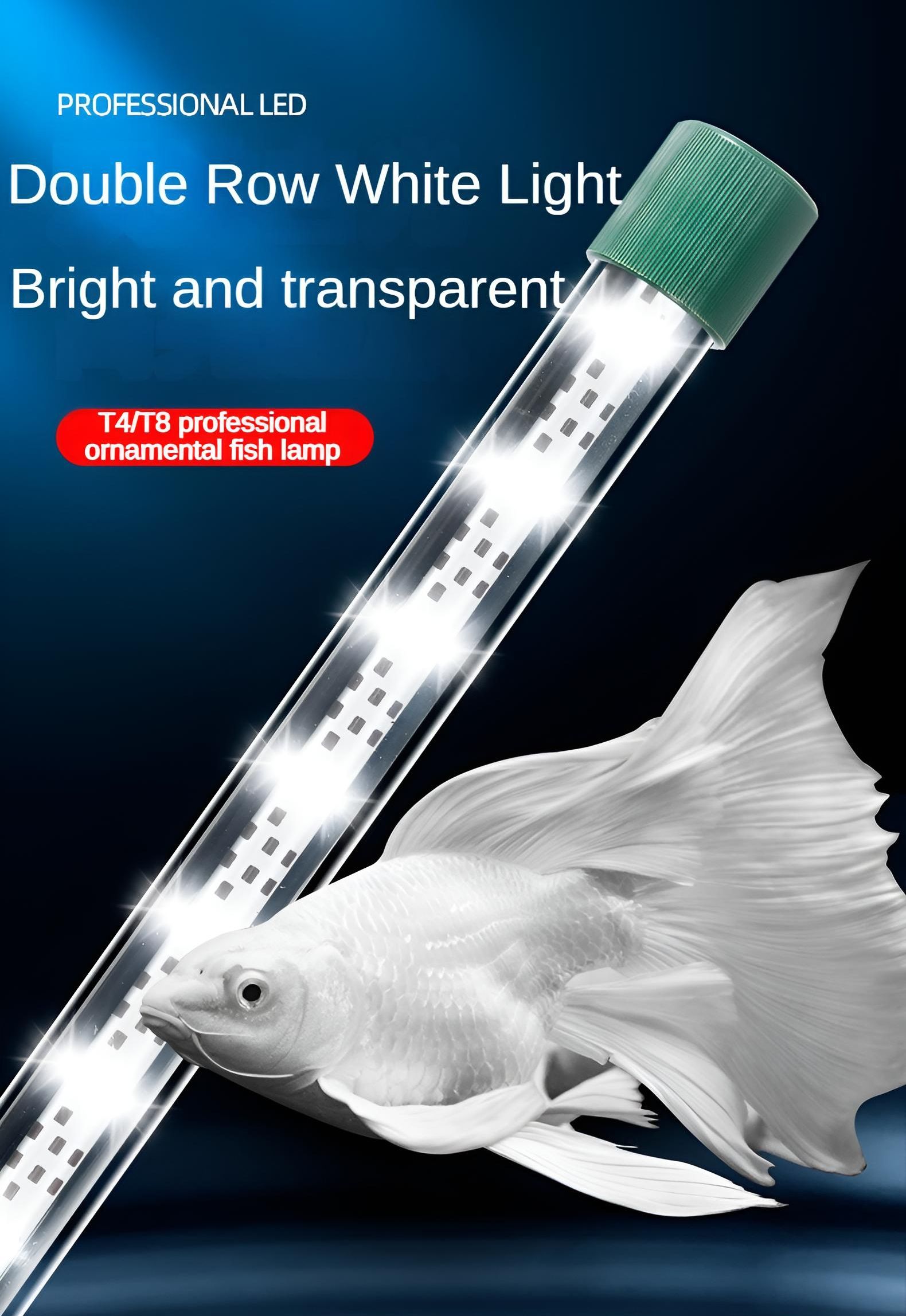 Aquarium Light Pure White Energy Saving LED Waterproof Fish Tank Lamp ...