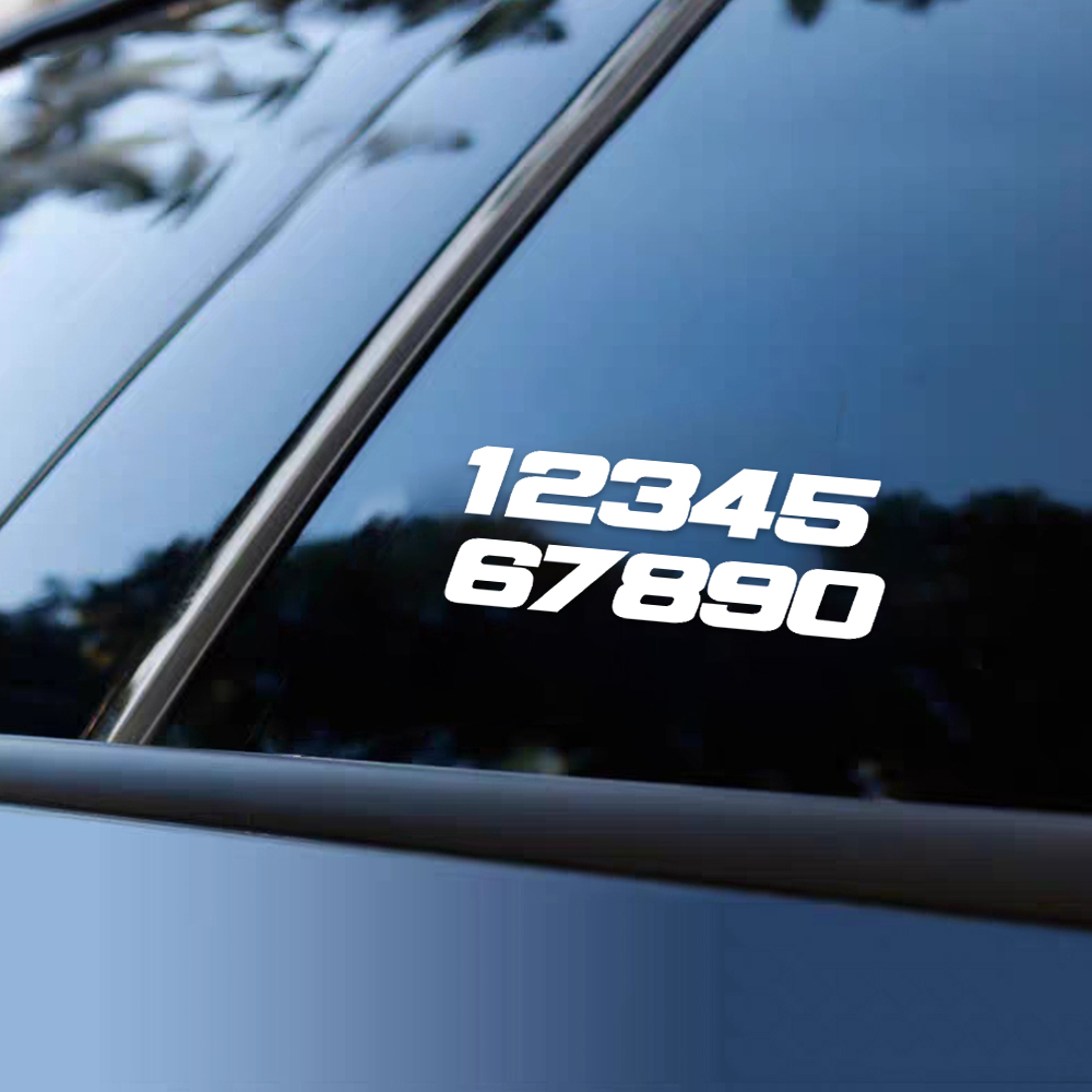Digital Number Car Sticker Reflective Waterproof Modified Motorcycle ...