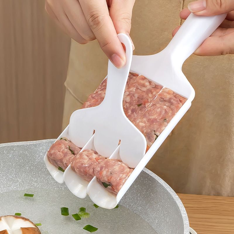 3/4Rows Creative Plastic Meatball Maker Set Fried Fish Beaf Meat Making ...