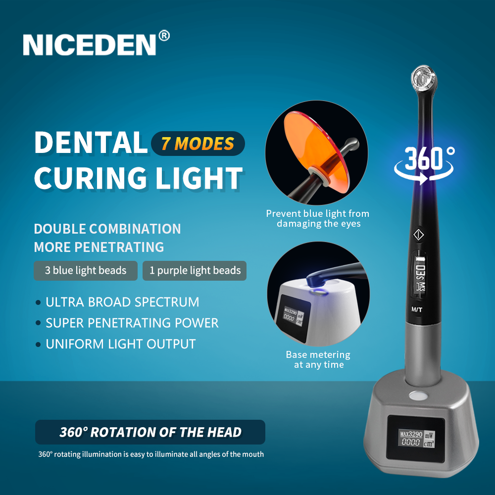 NICEDEN New 3000 mw/cm² Dental LED Curing Light Lamp with caries ...