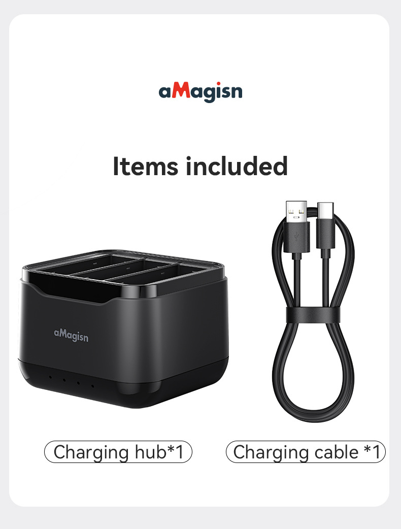 aMagisn Battery Charging Hub for Insta360 AcePro 2/1 3-Port Charging ...