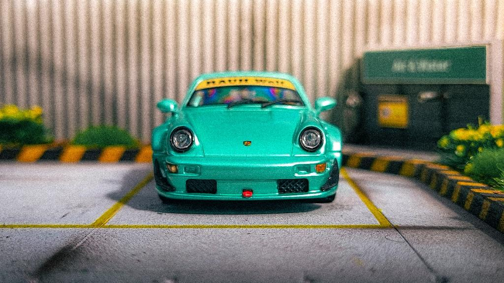 CM 1 64 Green RWB 964 Widebody Classic Sports Model Diecast Metal Car ...