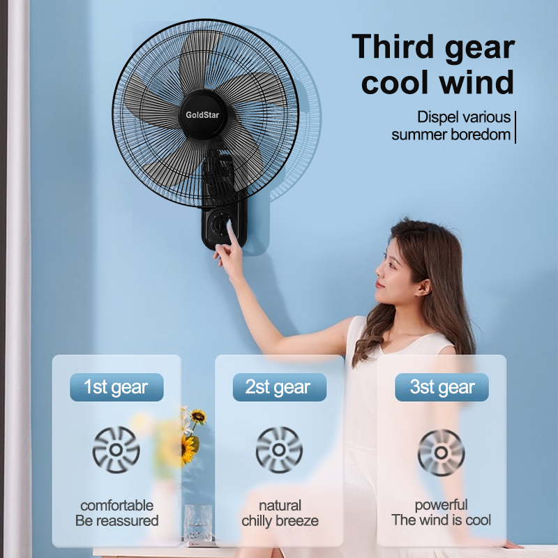 Powerful Electric Fan Wall Fan 5 Blades 16 Wall Fan with Remote Control ...