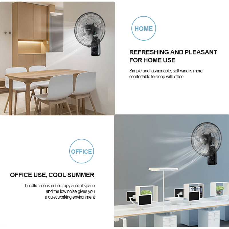 Powerful Electric Fan Wall Fan 5 Blades 16 Wall Fan with Remote Control ...
