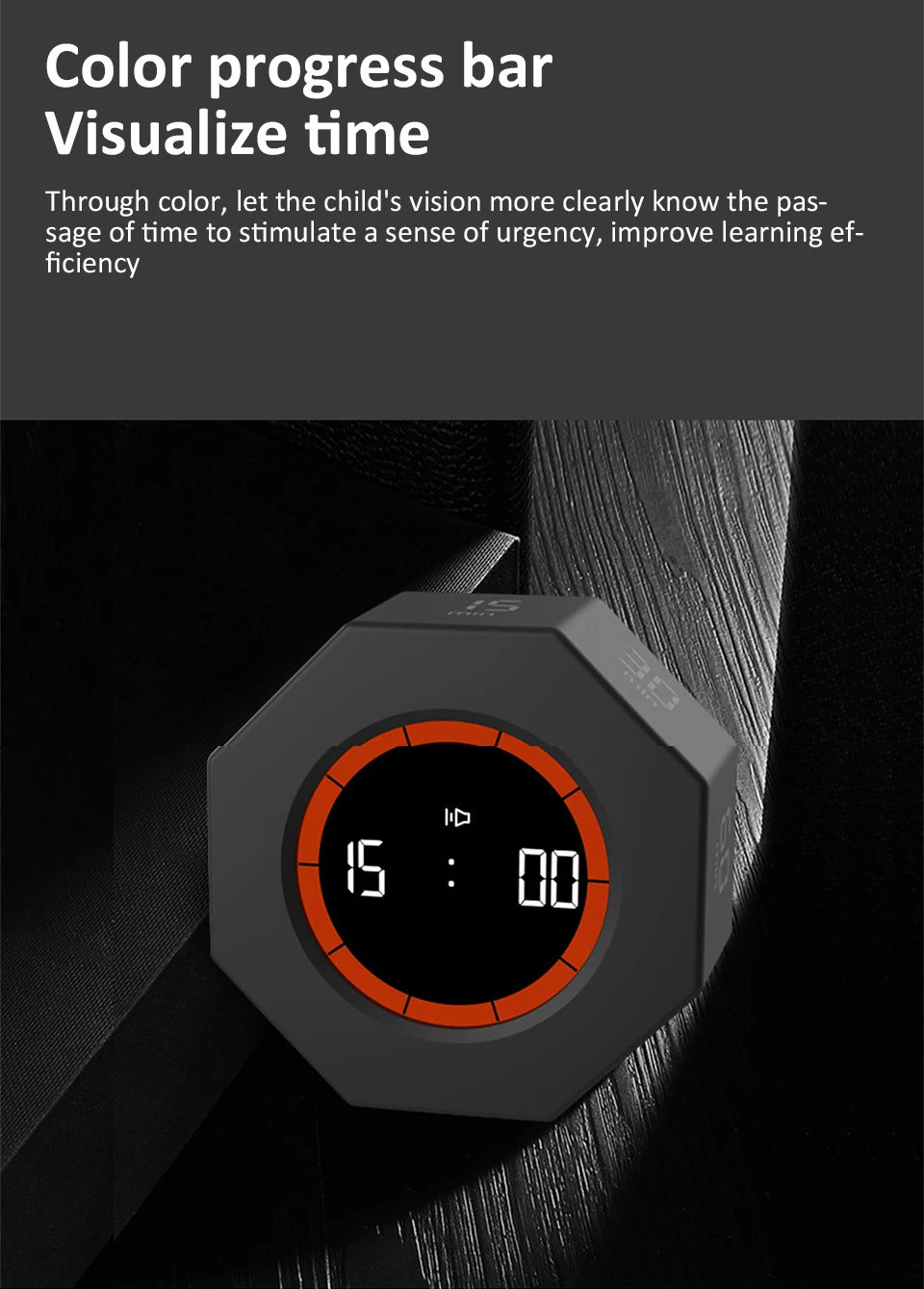 Octagonal Gravitational Flip Focus Timer with 1/3/5/15/30/60/90 Minute ...