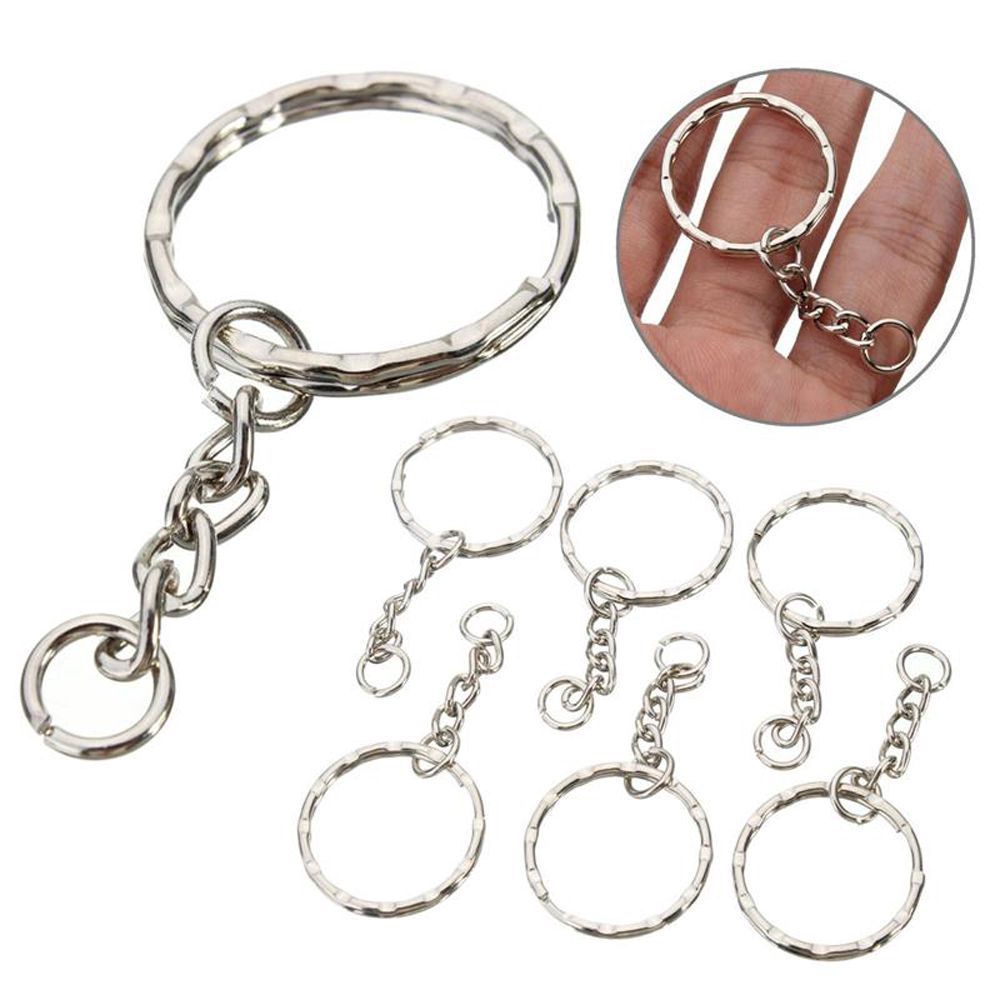 50Pcs/Bag Key Ring Accessories DIY Key Chains Car Key Rings Silver ...