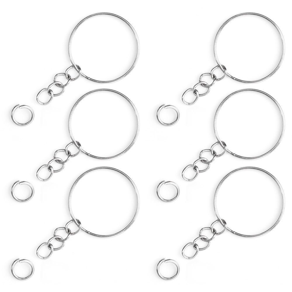 50Pcs/Bag Key Ring Accessories DIY Key Chains Car Key Rings Silver ...