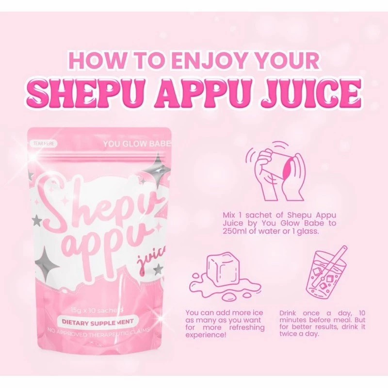 Shepu Appu Juice Drink YOU GLOW BABE | Collagen Glutathione Whitening ...