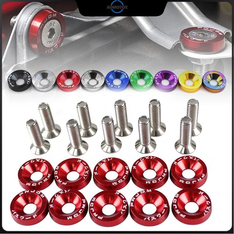 10pcs/Pack M6 JDM Style Fender Washers Aluminum Alloy Washers And Steel ...