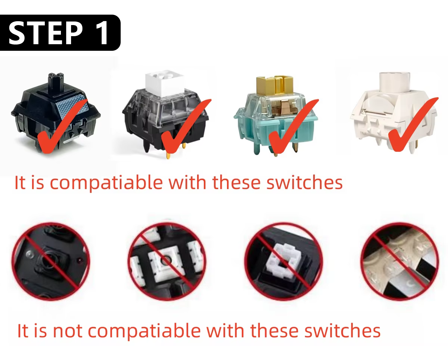 【Local Delivery】Red Black Gradient Contour Keycap Shine Cherry Profile ...