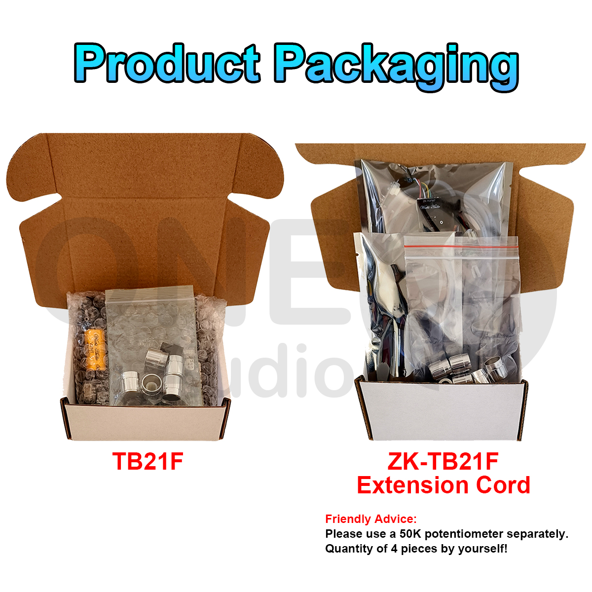 OneAudio ZK-TB21F Amplifier with Bluetooth 50W*2+100W 2.1 Channel ...