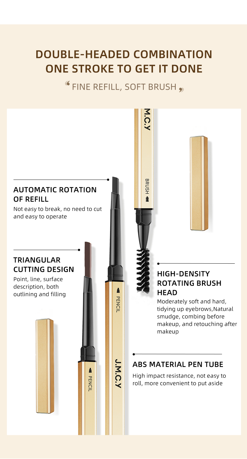JMCY Dual-Ended Eyebrow Pencil Waterproof Smudge-Proof Natural Wild ...