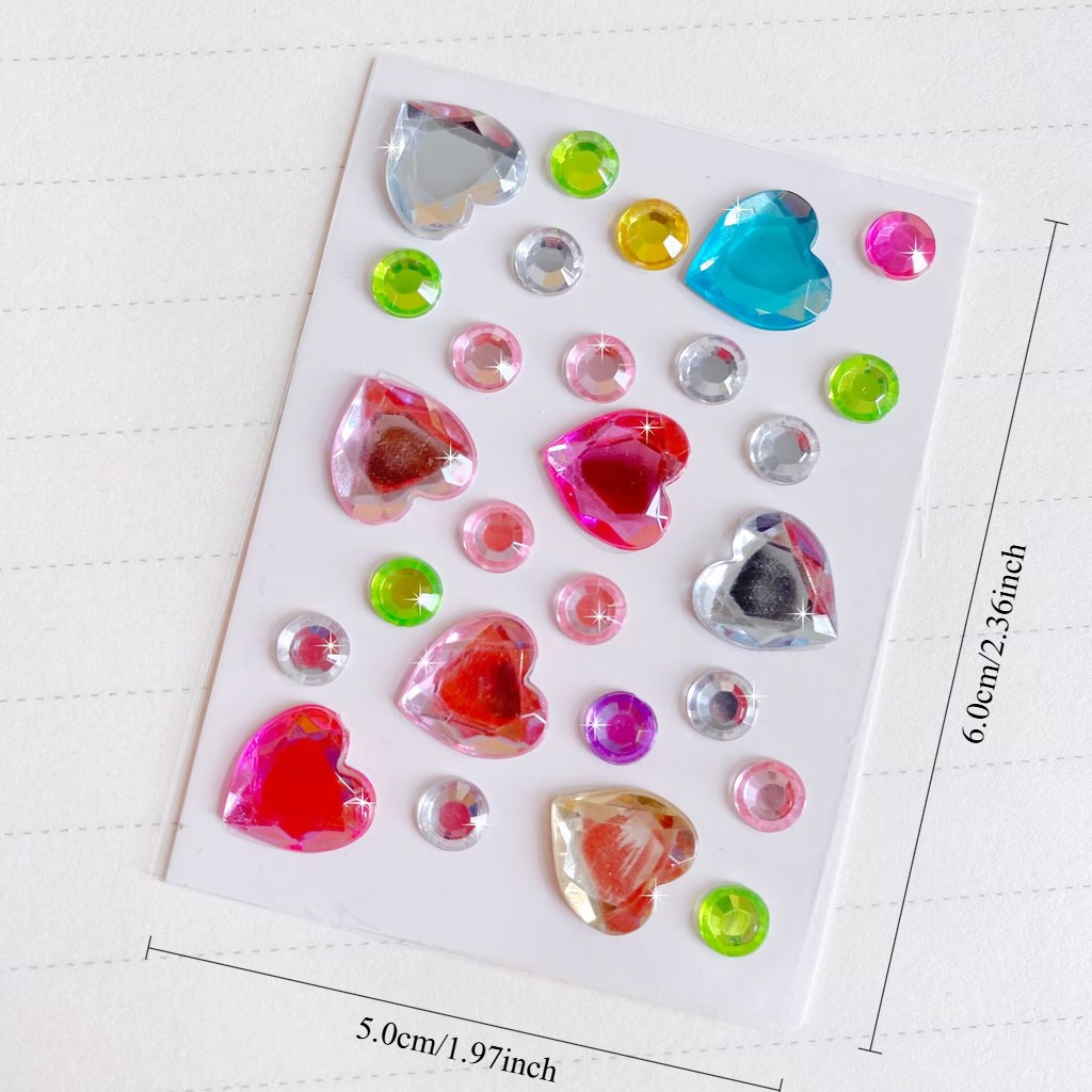 Mini colored diamond stickers, acrylic diamond stickers, star shaped ...