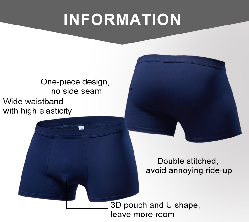 WNZiuLar Plus Size men's cotton boxer 1-4 pack oversize underwear man ...