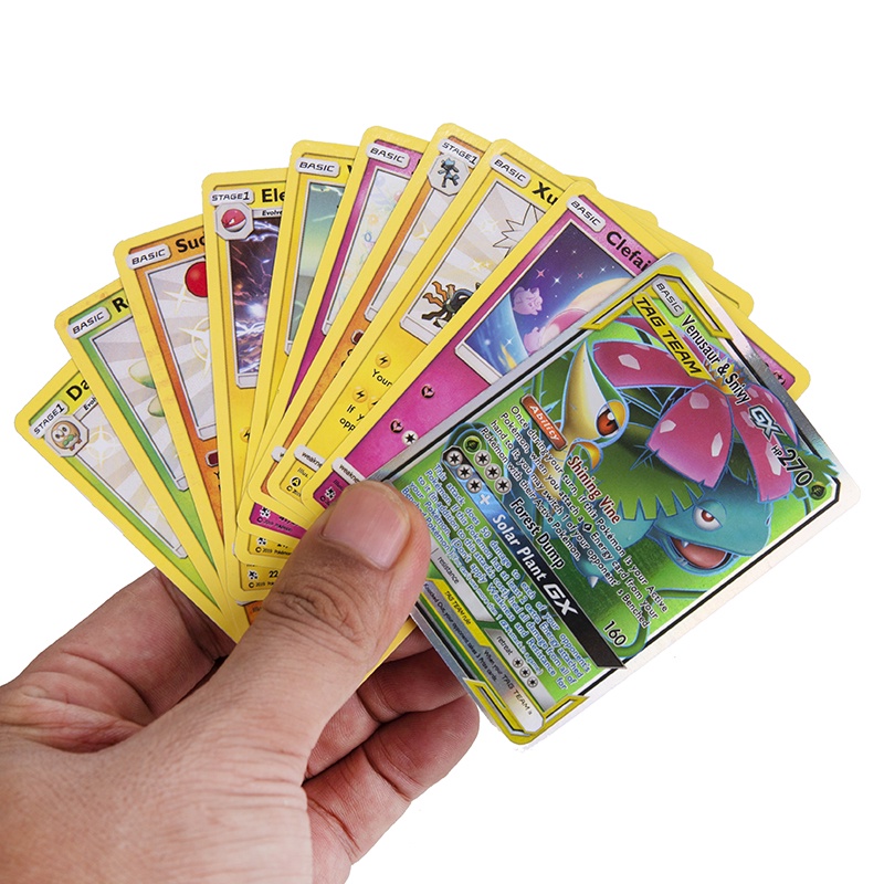 54-Piece Pokémon Gold Cards Battle Set - English GX Card Game Booster ...