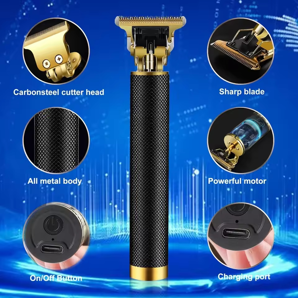 T9 Professional Hair Clipper Hair Clipper T9 USB Rechargeable Razor ...