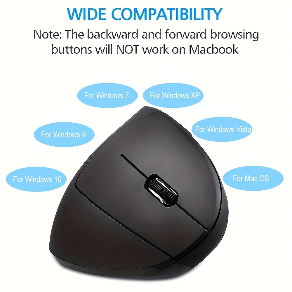 Vertical Wireless Mouse USB PC Laptop Office Home Ergonomic Mouse ...