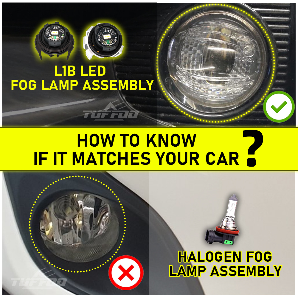 TUFFOO 1Pair Dual Color L1B LED Fog Light Bulb 80W 20000LM For Toyota ...