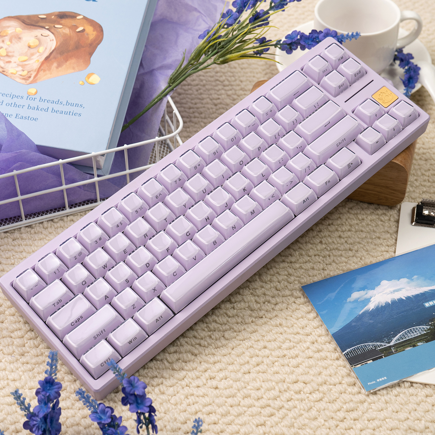 Crystal Pudding ICE Purple keycaps Side Light through OEM profile ABS ...