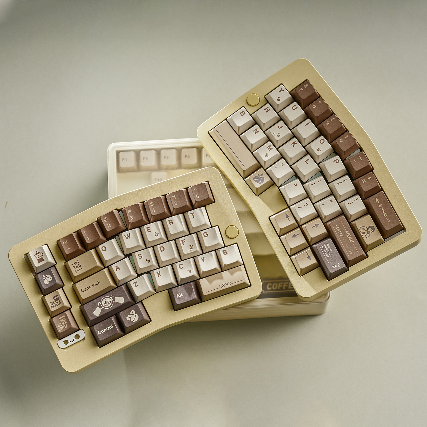 KeyGenius Coffee House Keycaps Foggy Transparent Brown PC Cherry ...