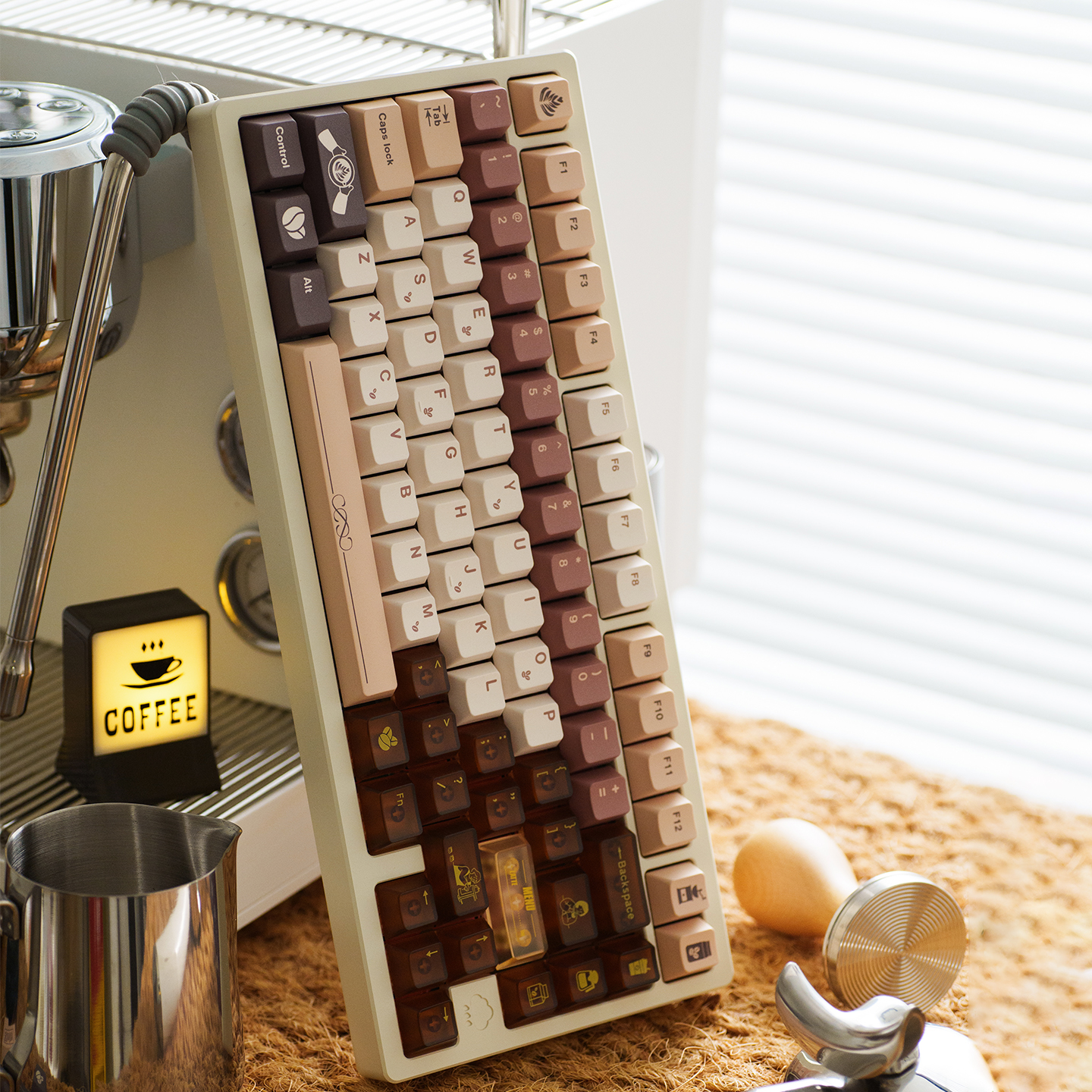 KeyGenius Coffee House Keycaps Foggy Transparent Brown PC Cherry ...