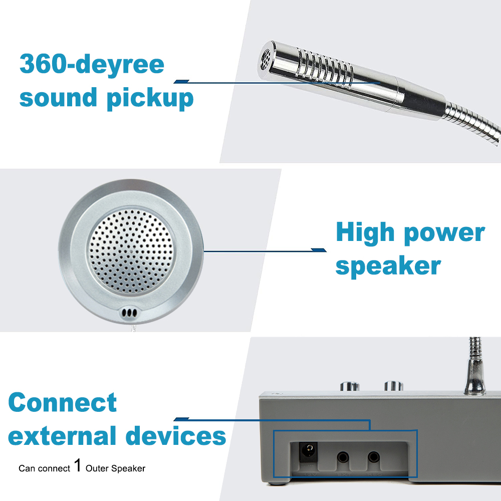 Dual-Way Talk Through Store Office Window Glass Counter Intercom ...