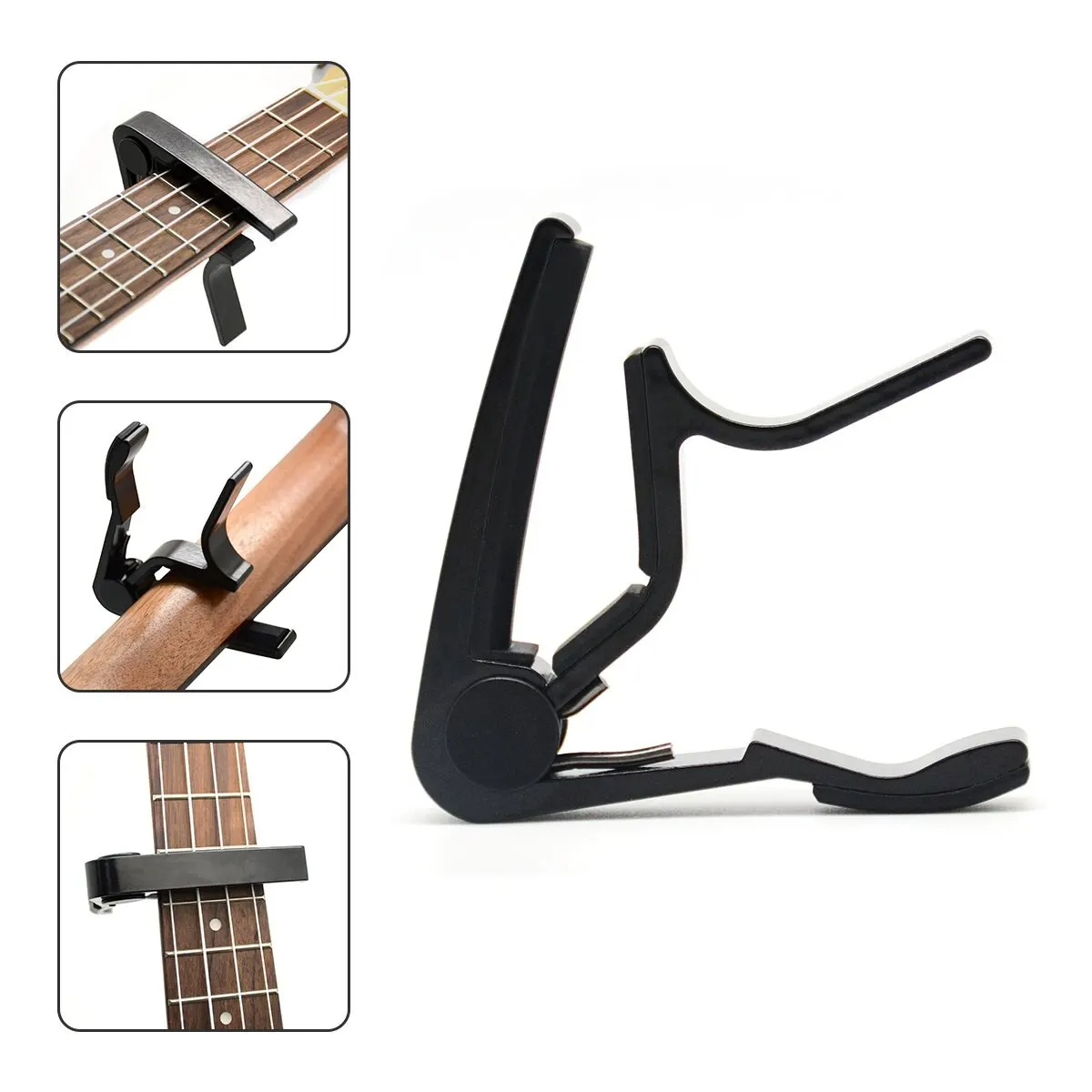 Guitar Capo for Acoustic and Electric Guitars Single Handed Capos Black ...