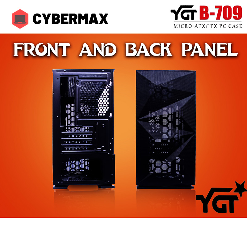 YGT B-709 PC Case Gaming Gase With Tempered Glass Mesh Front Panel ...