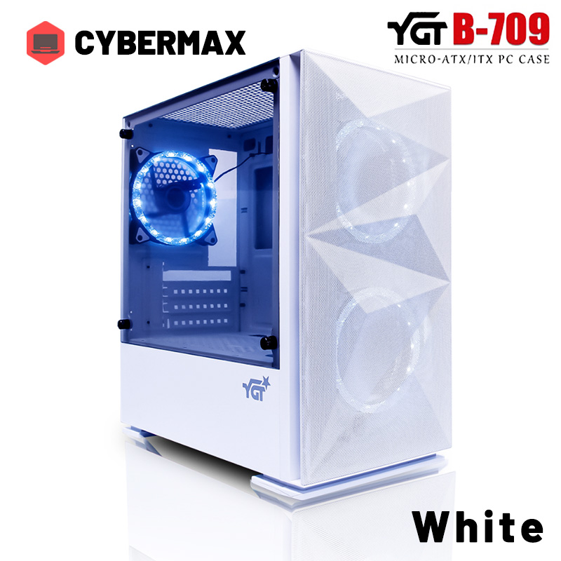 YGT B-709 PC Case Gaming Gase With Tempered Glass Mesh Front Panel ...