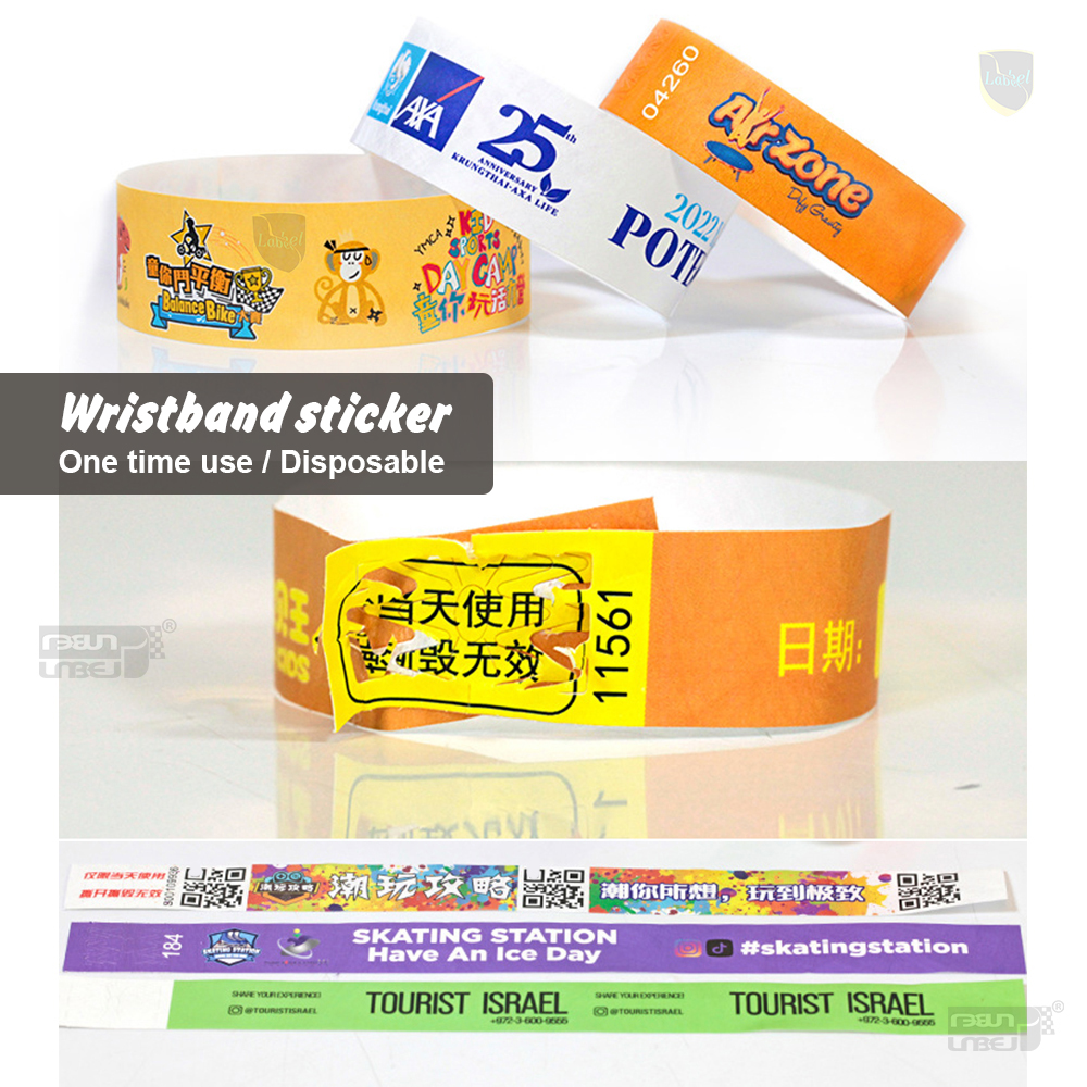 100pcs events wristband tyvek paper disposable wrist band tag party ...
